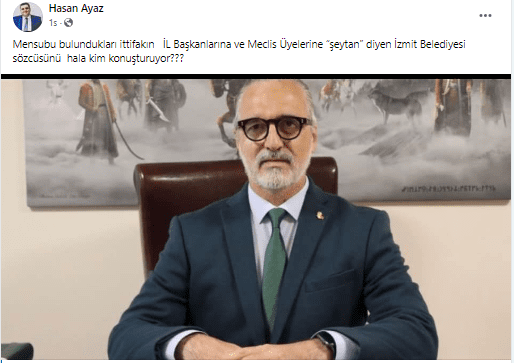 Hasan Ayaz'dan Cem Şakoğlu'na: “Şeytan” diyen İzmit Belediyesi ...