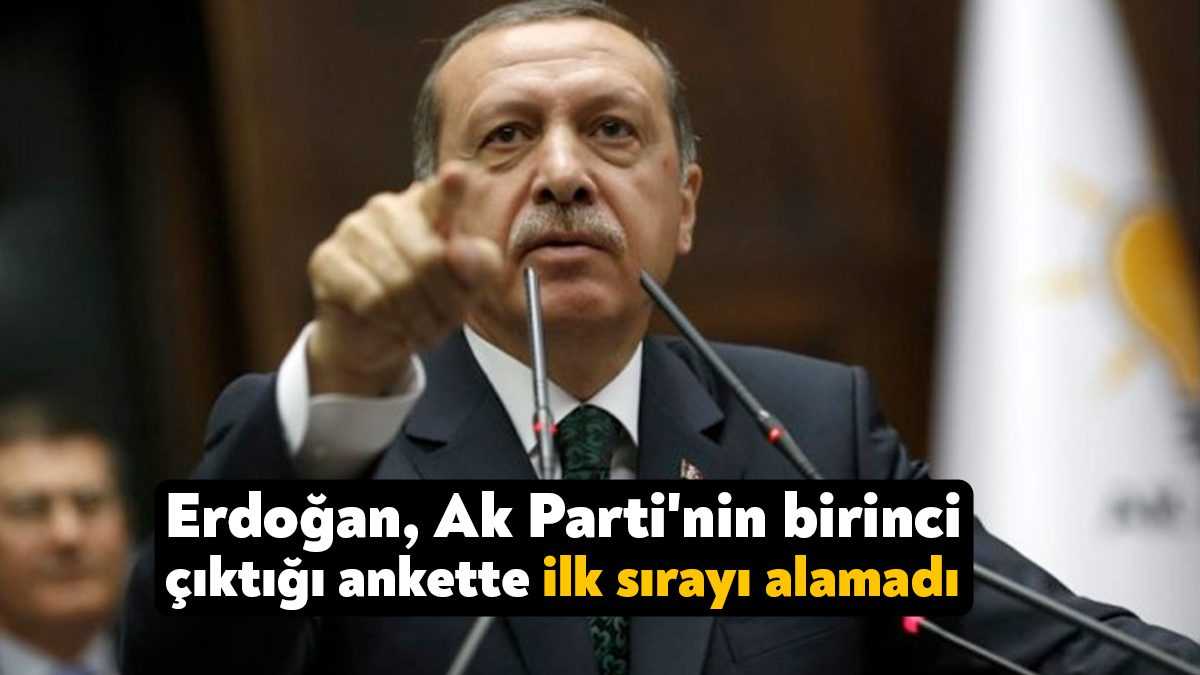 Erdoğan, Ak Parti'nin birinci çıktığı ankette ilk sırayı alamadı ...