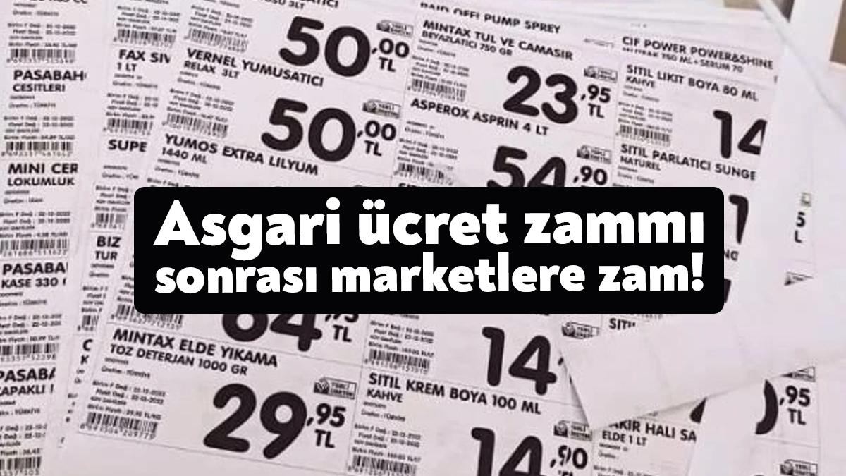 Asgari ücret zammı sonrası market fiyatları bir gecede değişti ... Asgari ücret zammı sonrası market fiyatları bir gecede değişti ...