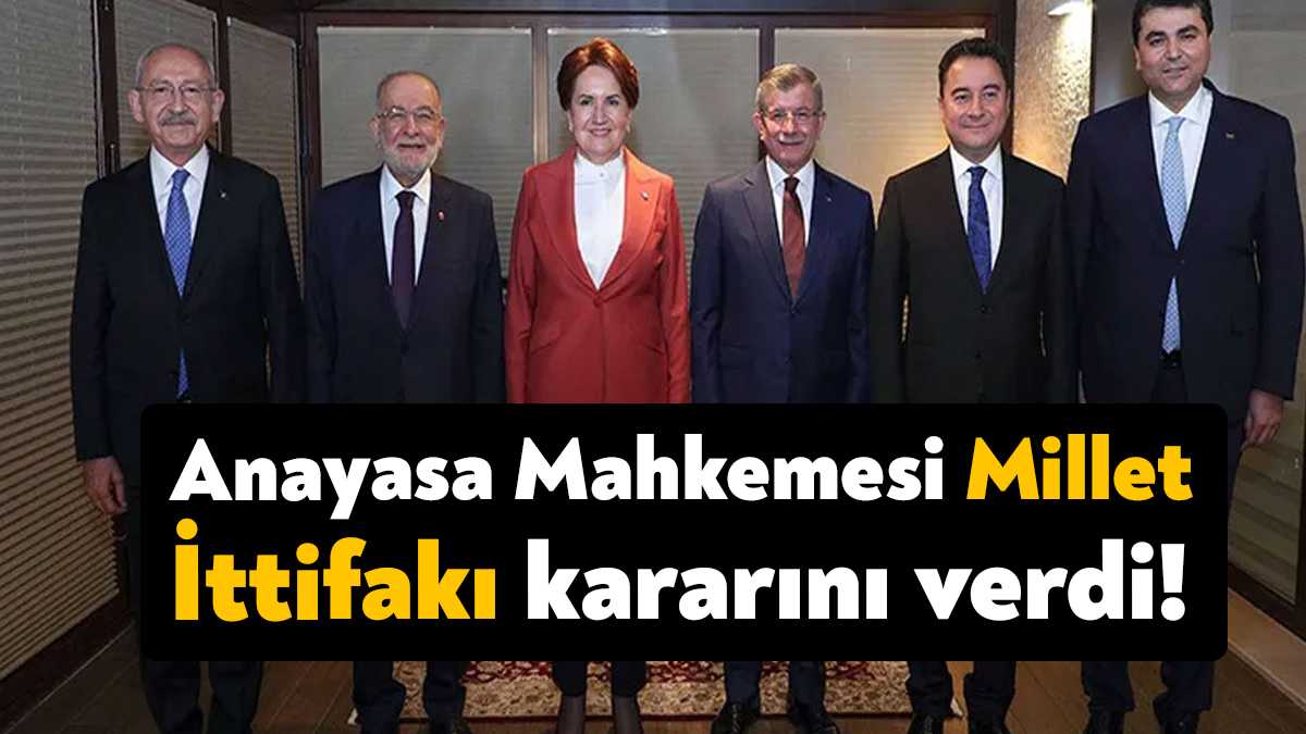 Anayasa Mahkemesi Millet İttifakı kararını verdi! 'Millet' ismi ...